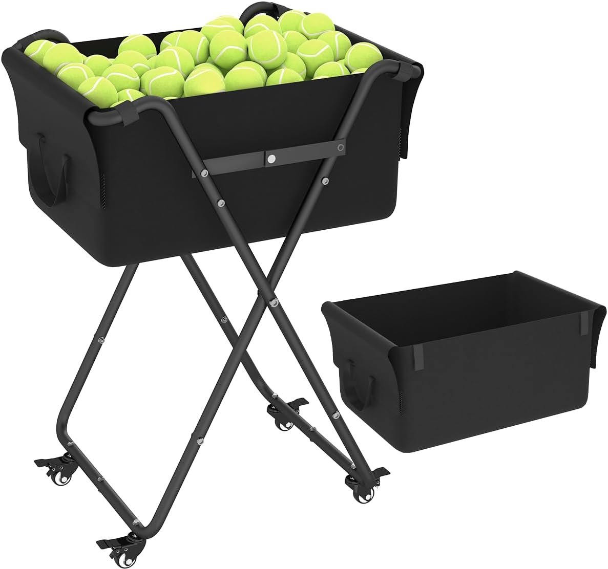 Bounce into Convenience: The Ultimate Foldable Tennis Ball Hopper Cart ...