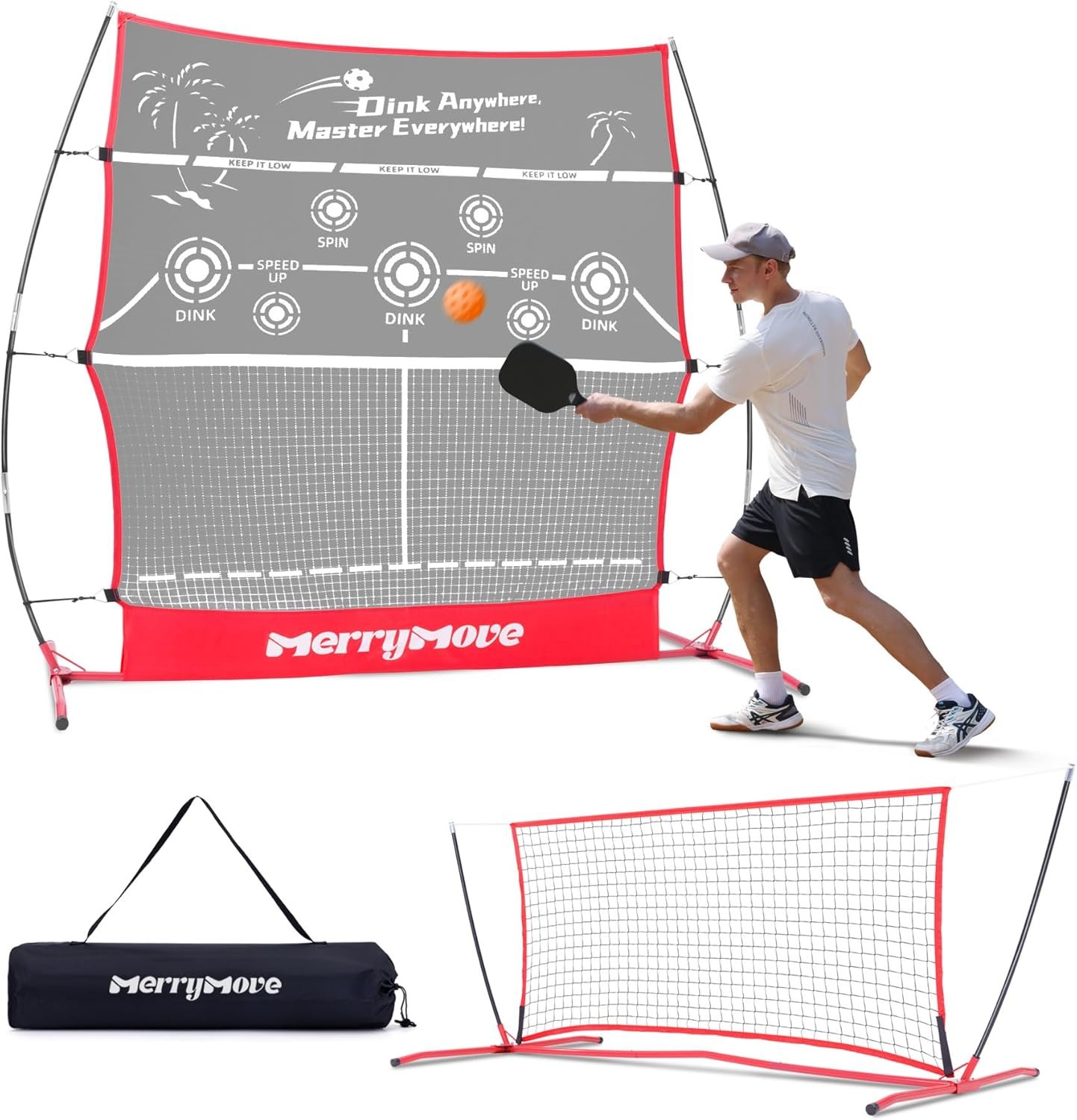 Rebound to Victory: The Red Pickle Ball Net That Transforms Your Solo ...