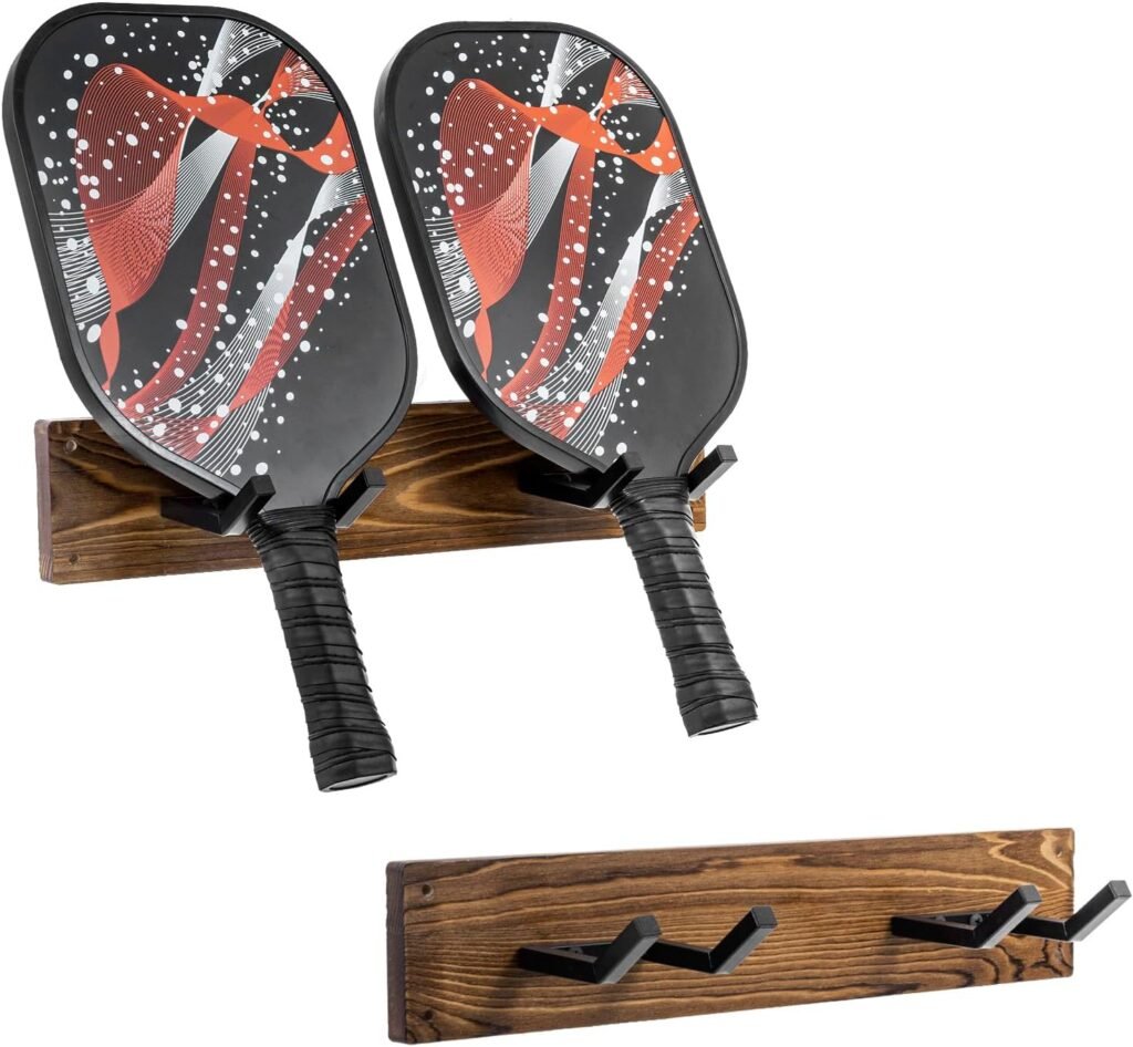 Organize Your Game: MyGift Pickleball Paddle Holder Rack in Stylish ...